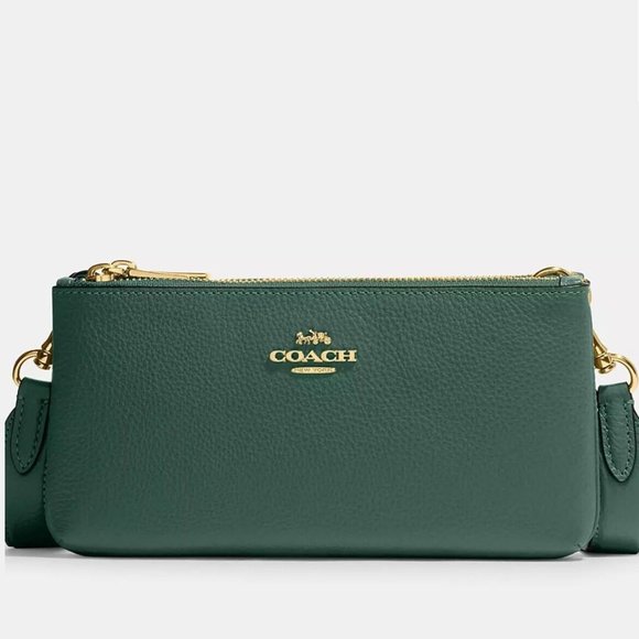 Coach | Bags | Nwt Coach Cj789 Double Zip Crossbody In Pebble Leather ...
